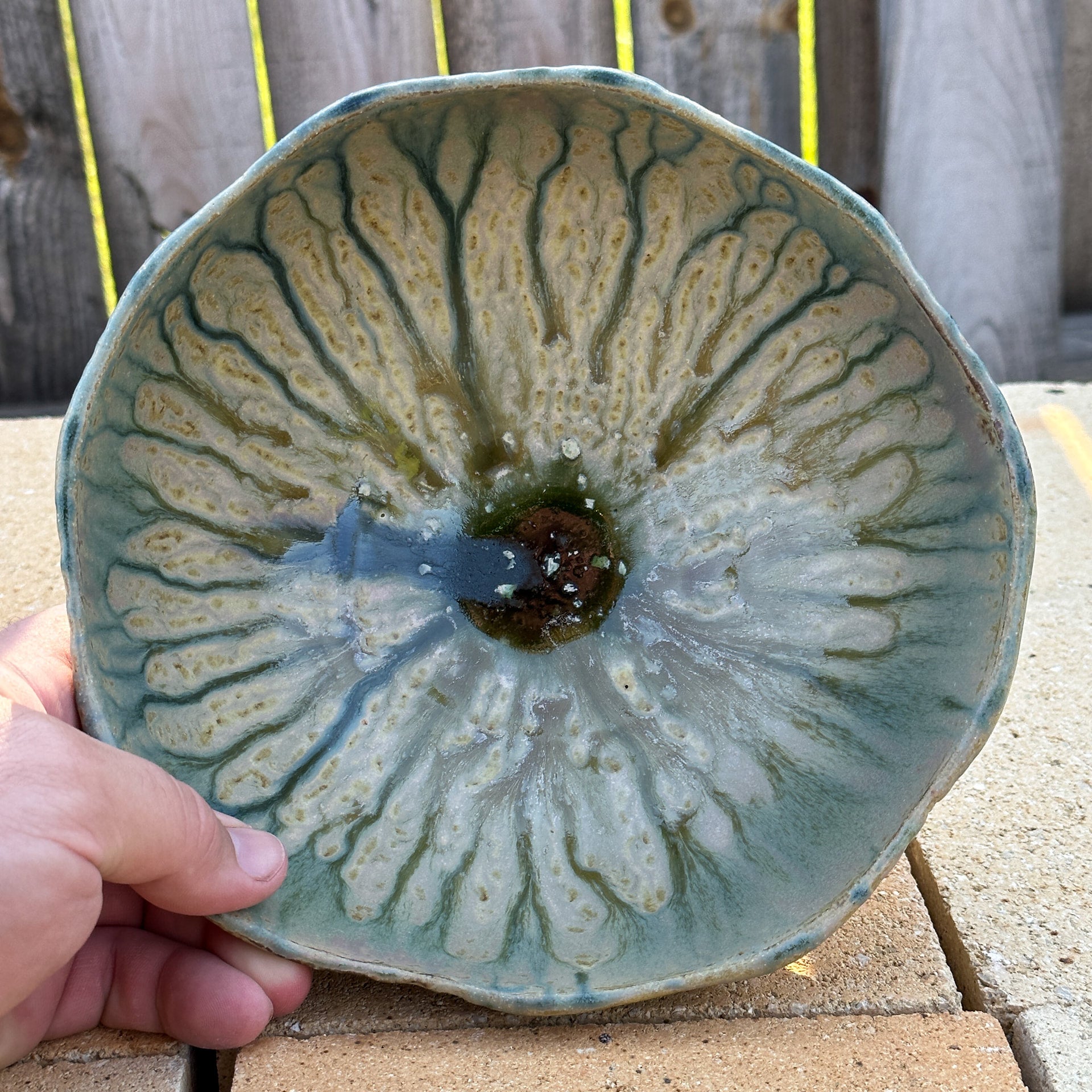 056 - Mostly Green and Yellow Ramen Bowl